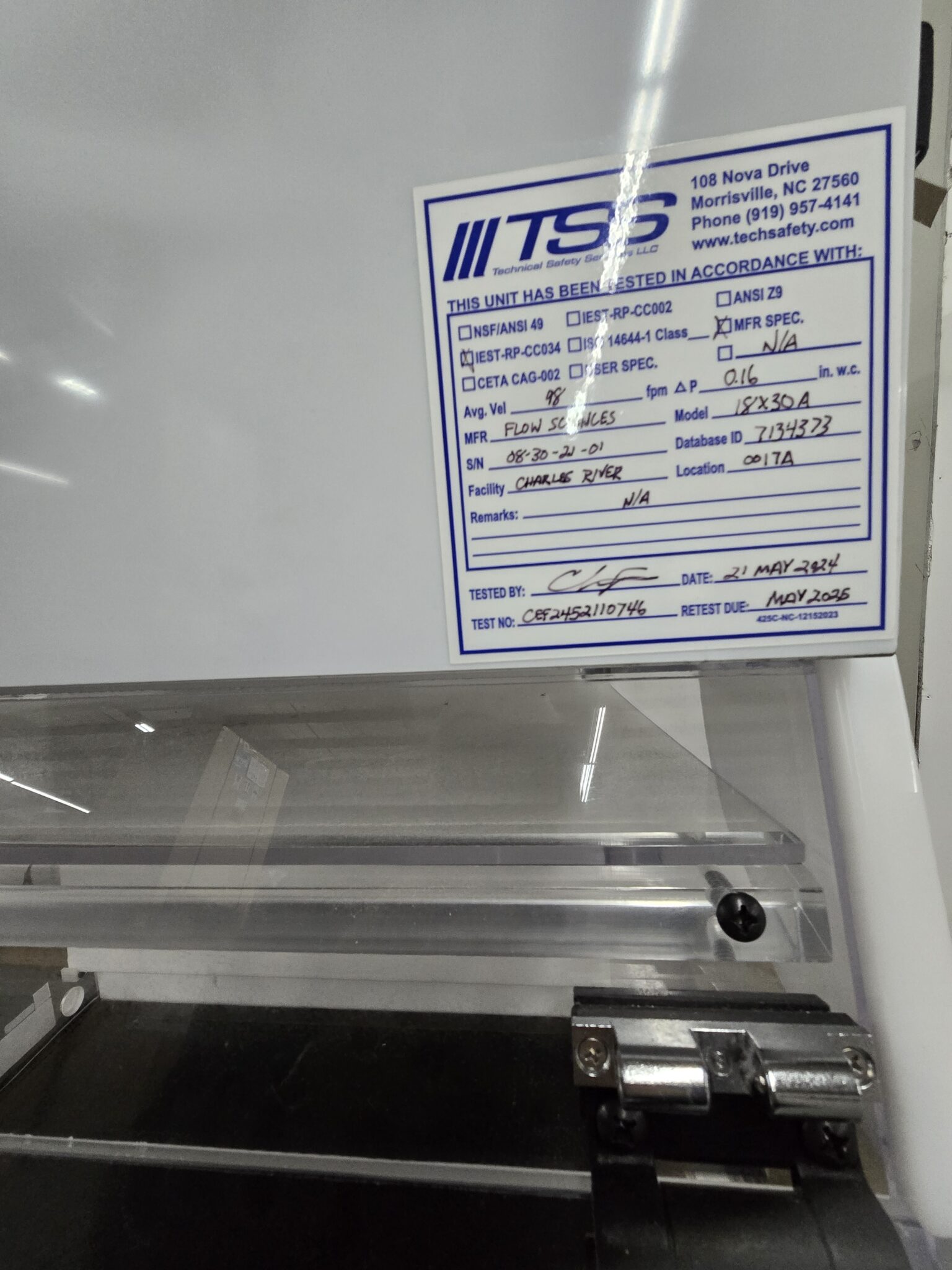 Flow Sciences 3FT BIBO Dual HEPA Vented Enclosure ETA363024ABD - UnumLab