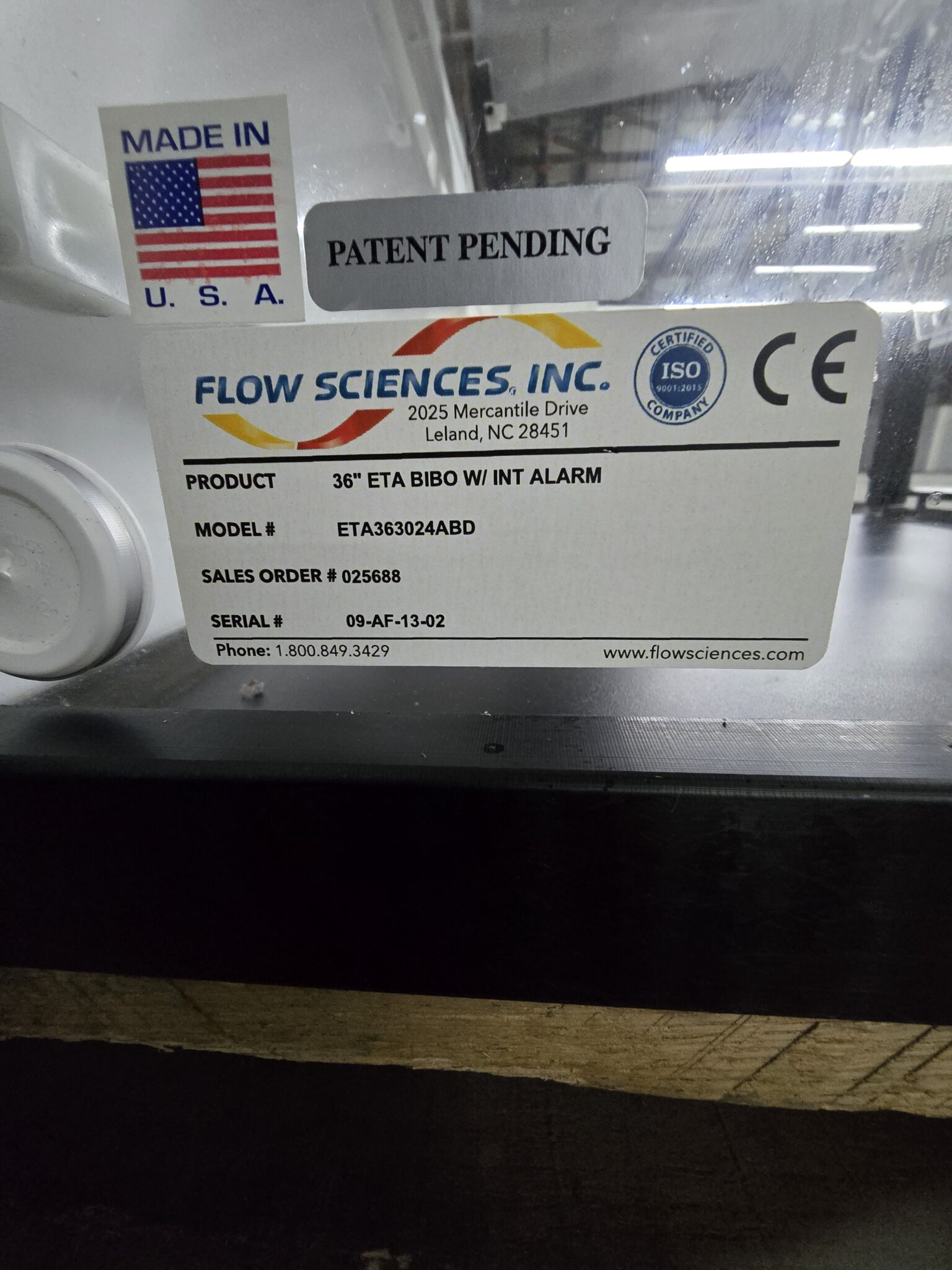 Flow Sciences 3FT BIBO Dual HEPA Vented Enclosure ETA363024ABD - UnumLab